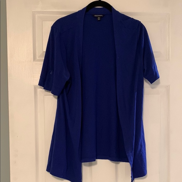 George | Tops | George Blue Relaxed Open Front Shirt | Poshmark